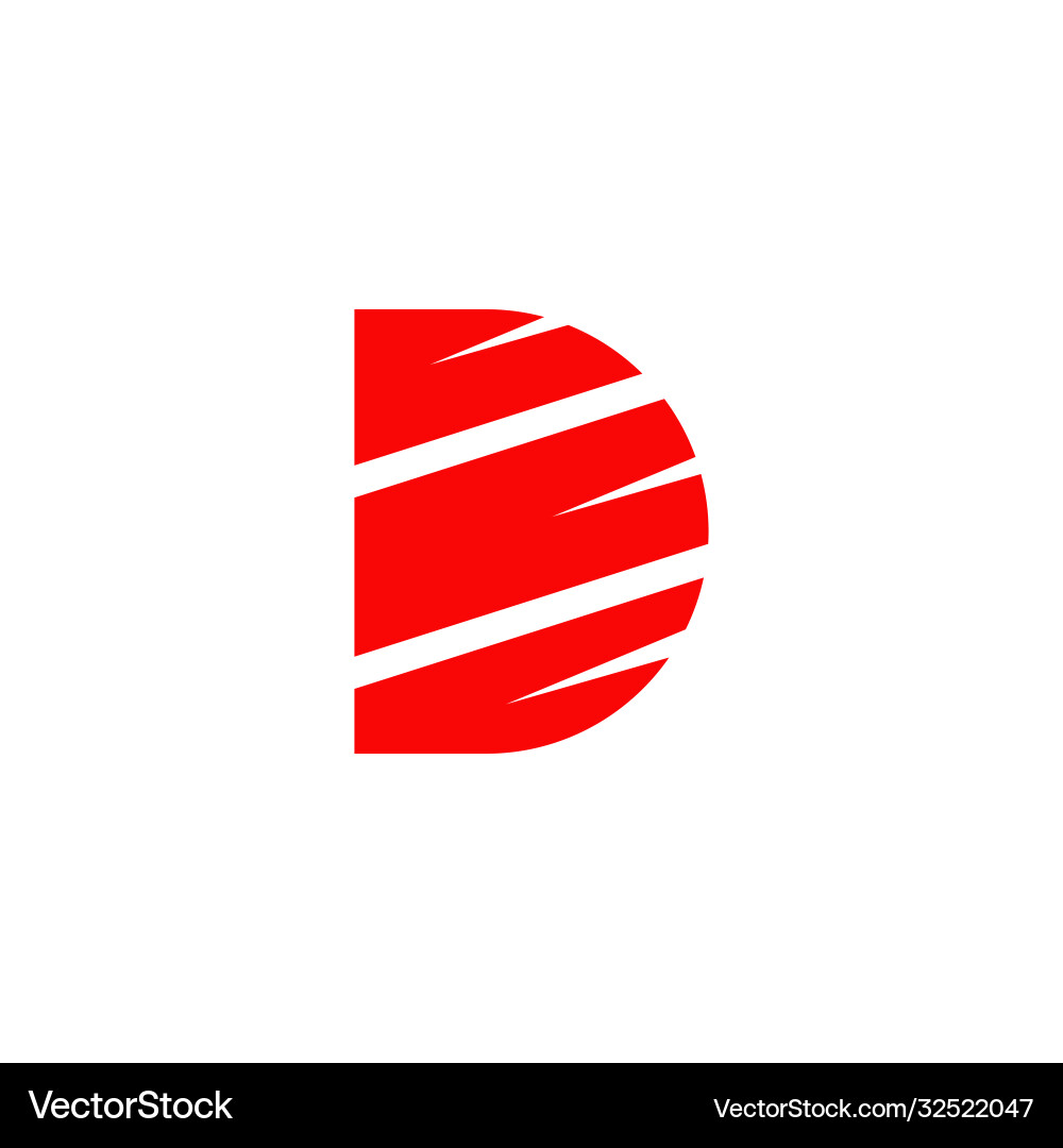 D letter initial logo design template Royalty Free Vector