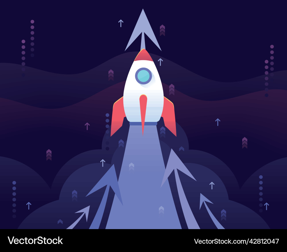 Financial growth rocket Royalty Free Vector Image