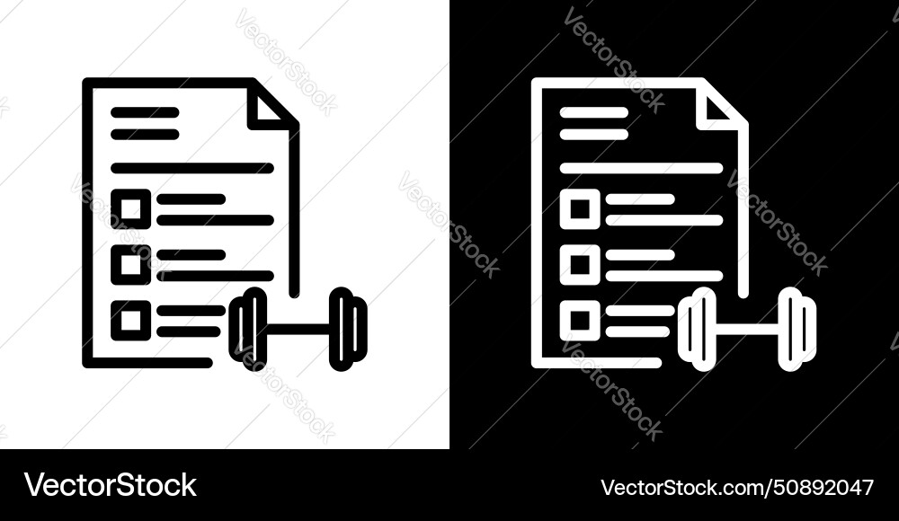 Fitness plan icon set workout exercise nutrition Vector Image