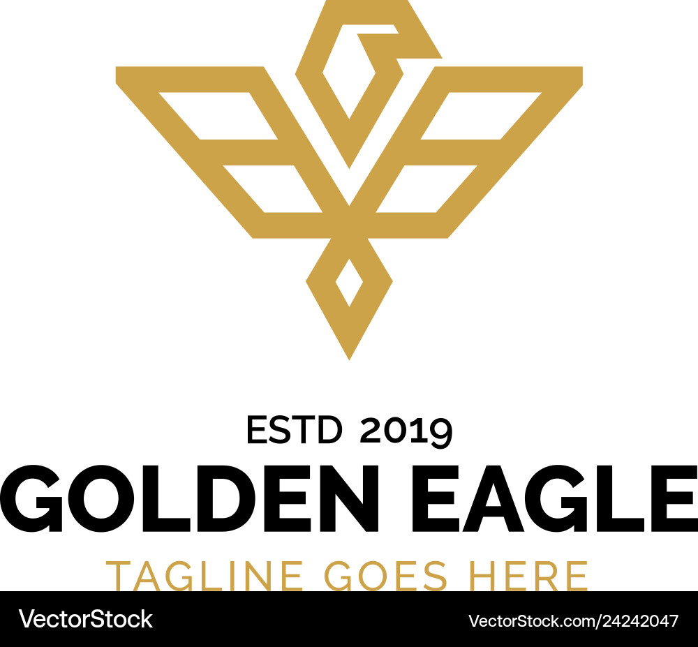 Gold eagle logo design inspiration Royalty Free Vector Image