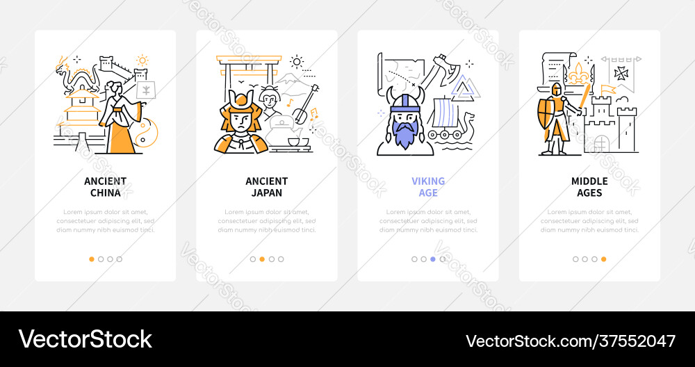 History periods - modern line design style web Vector Image