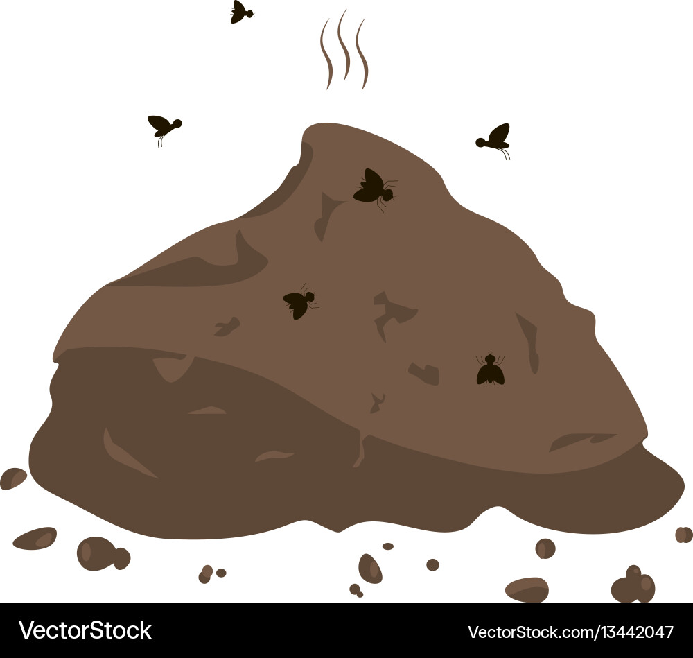 Manure and flies icon Royalty Free Vector Image