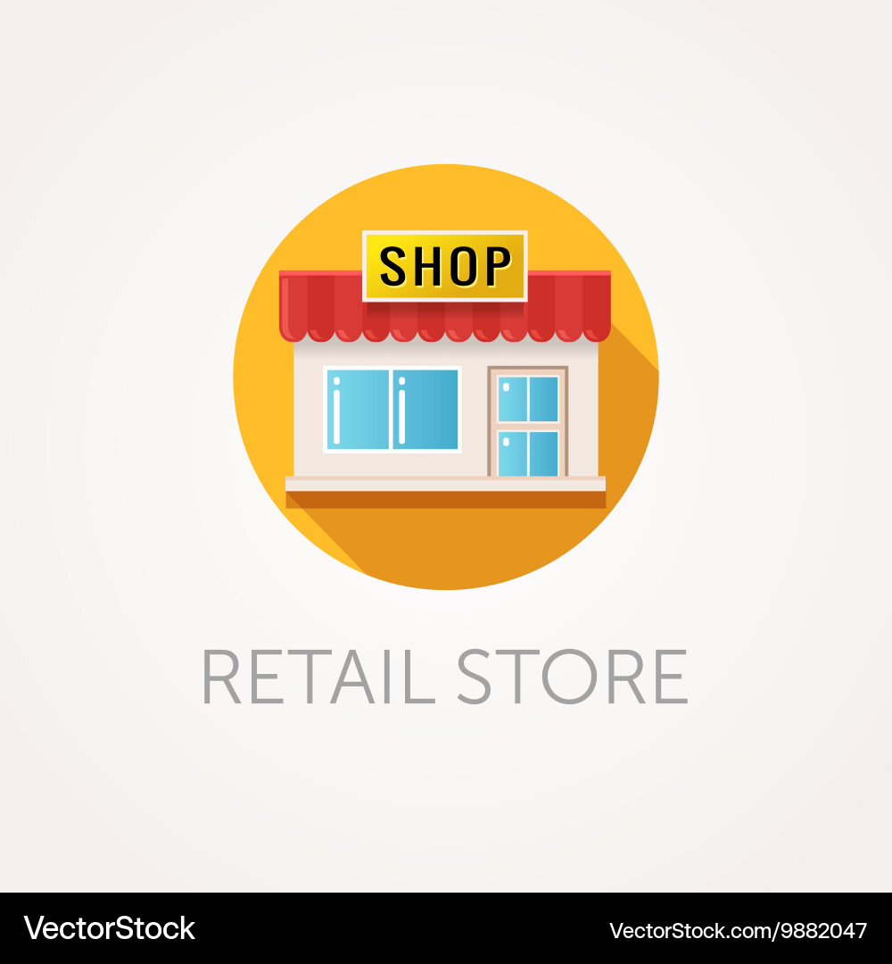 Small retail store icon front view Royalty Free Vector Image