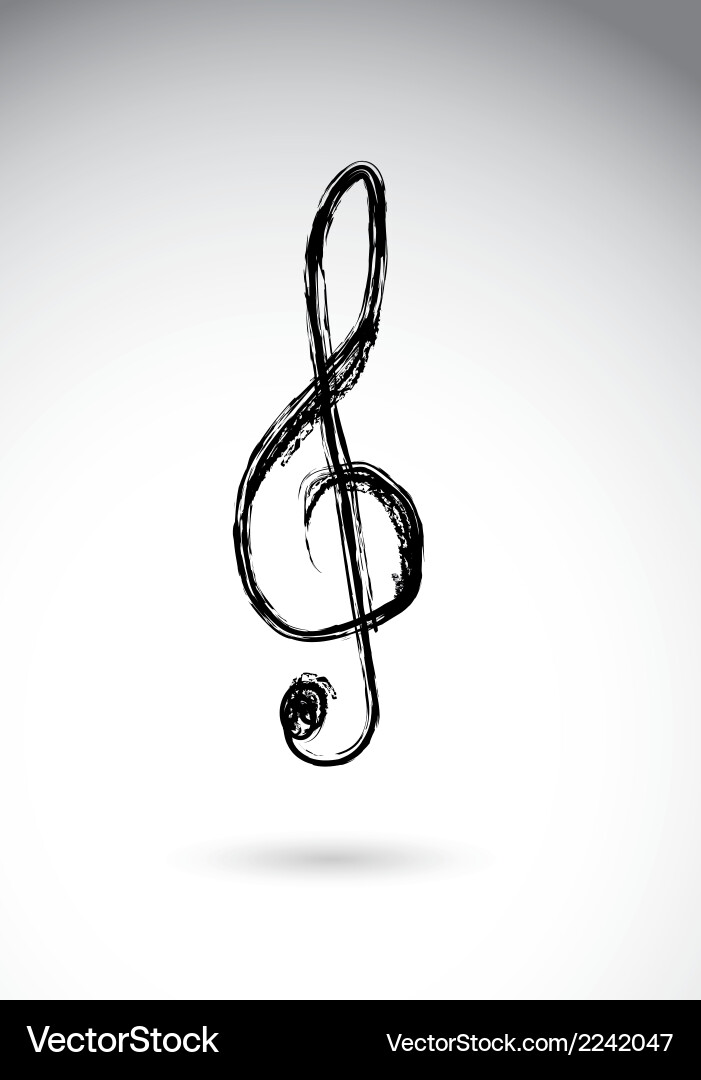 Treble clef over white background Royalty Free Vector Image