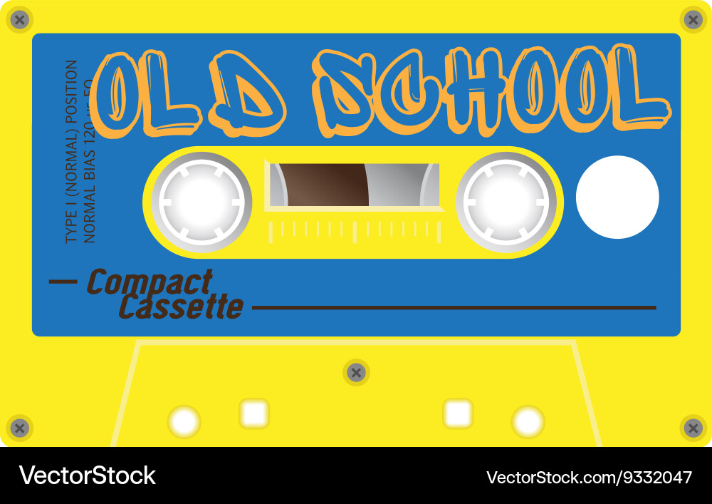 Vintage old school cassette with name Royalty Free Vector