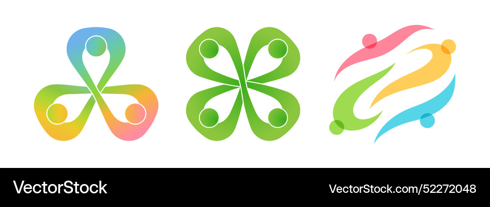 Abstract people symbol togetherness and community Vector Image