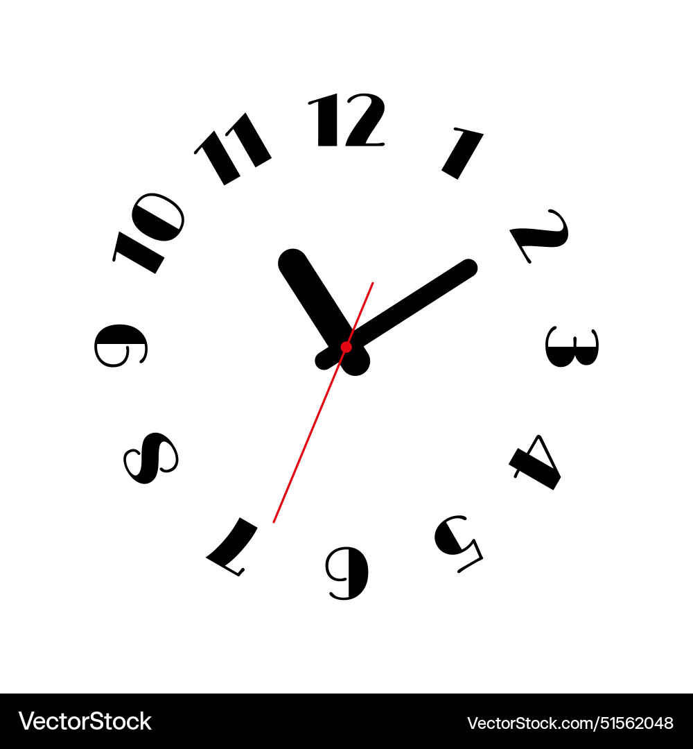 Clock isolated on white background Royalty Free Vector Image