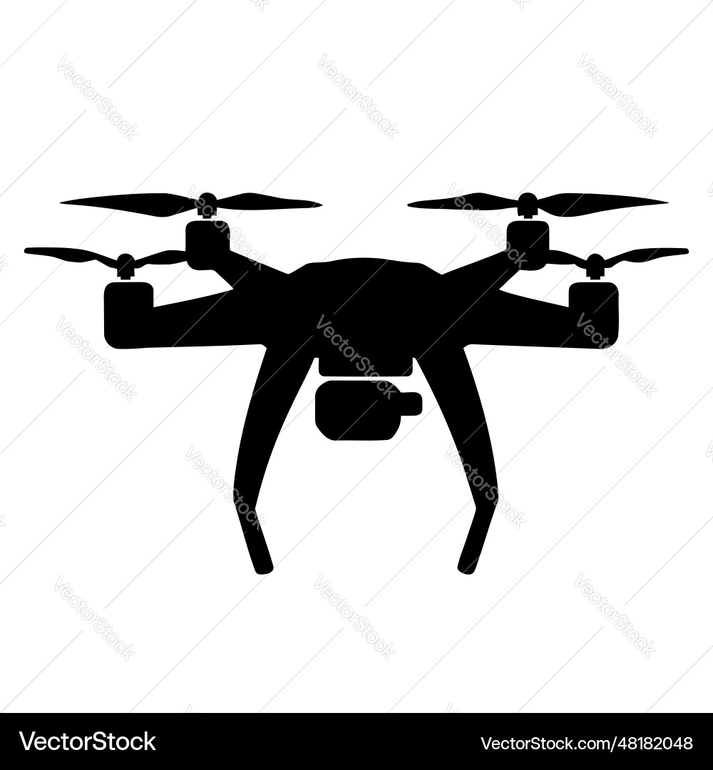 Drone Silhouette Icon Royalty Free Vector Image