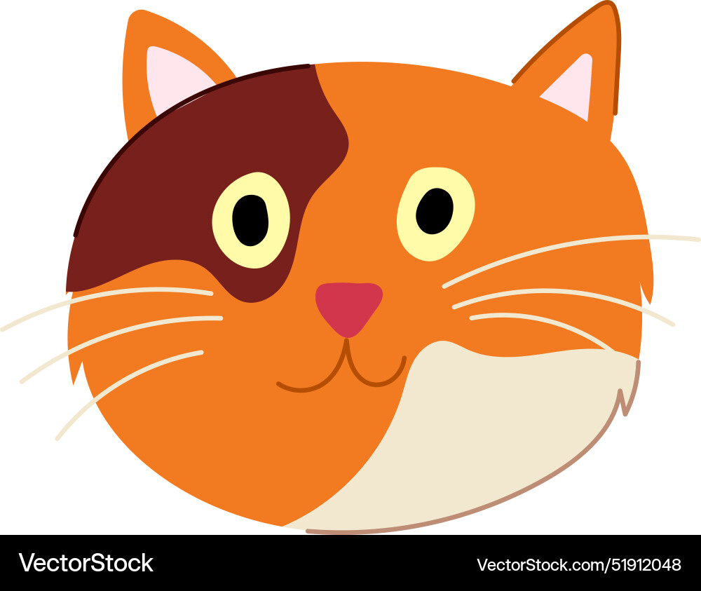Happy cat face cartoon Royalty Free Vector Image