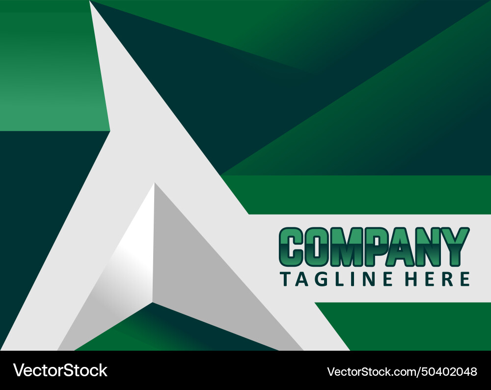 Minimalist powerpoint background attractive green Vector Image