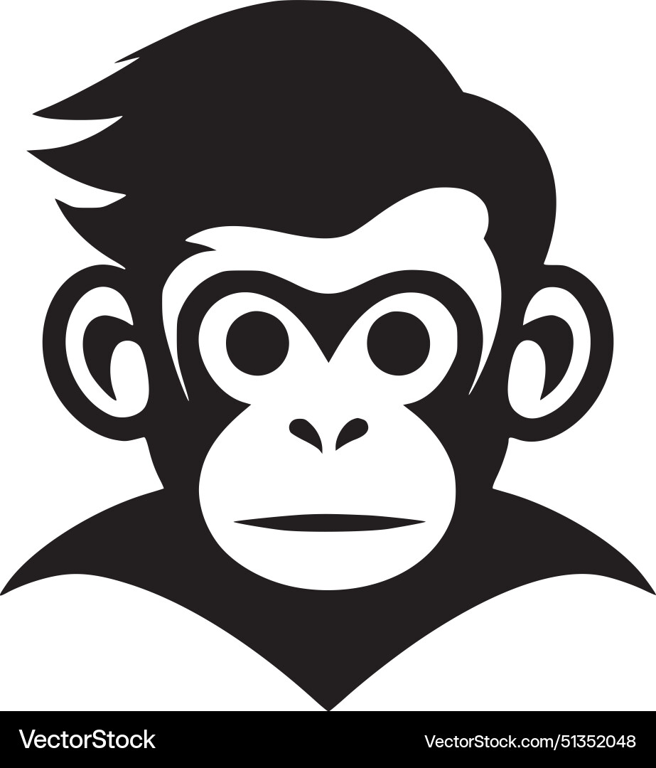 Monkey - minimalist and flat logo Royalty Free Vector Image