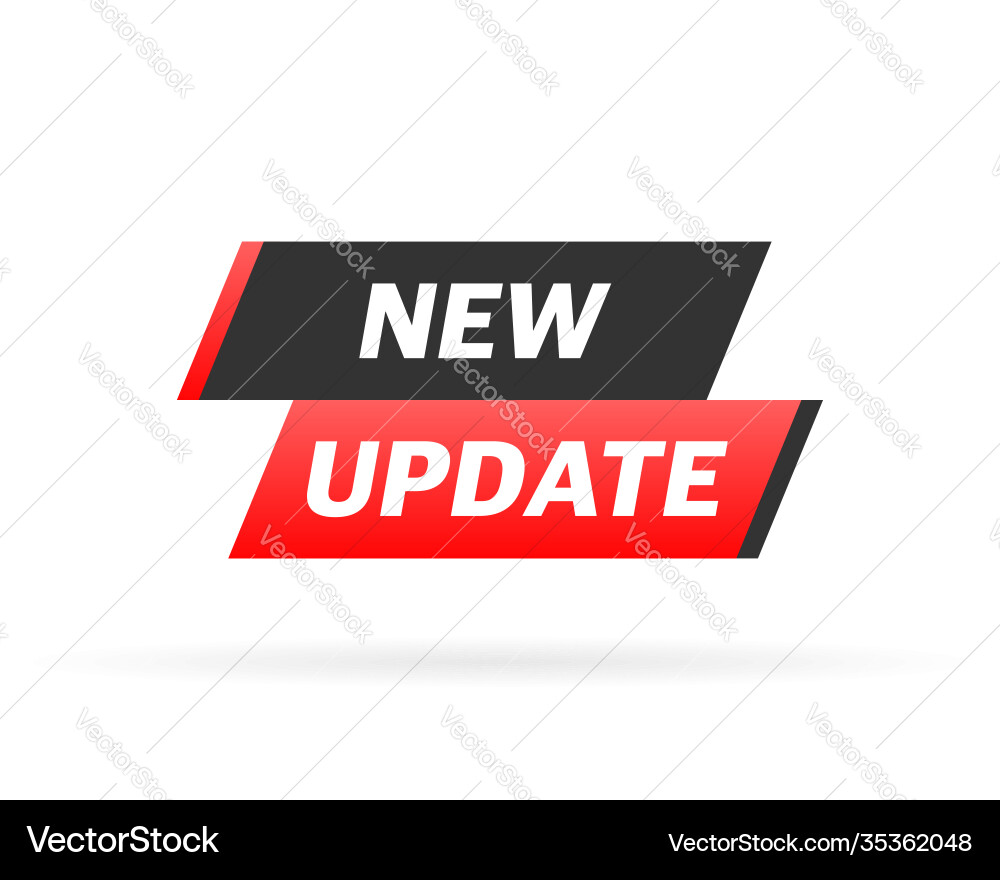 New update red label on white background Vector Image