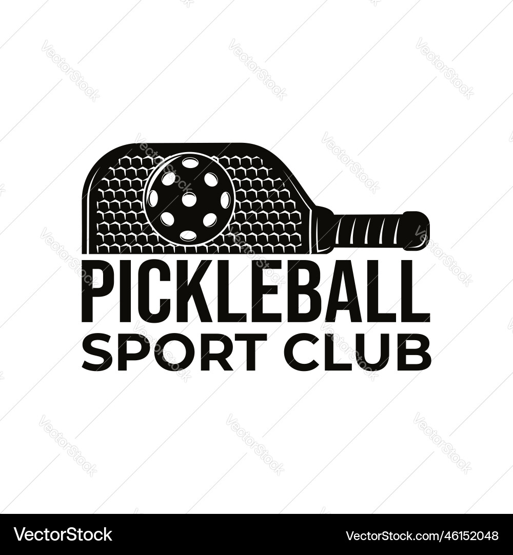 Pickle ball sport graphic template Royalty Free Vector Image