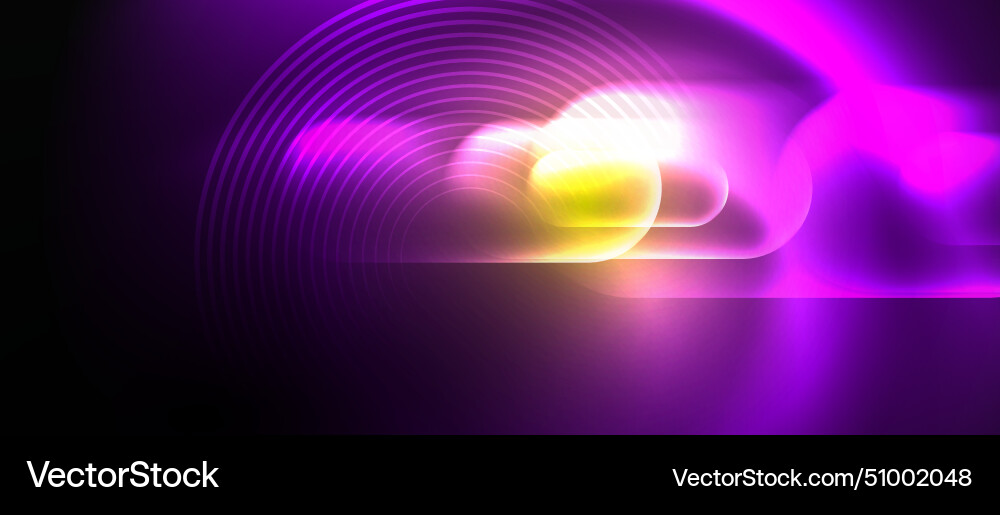 Purple and yellow neon lights create a colorful Vector Image