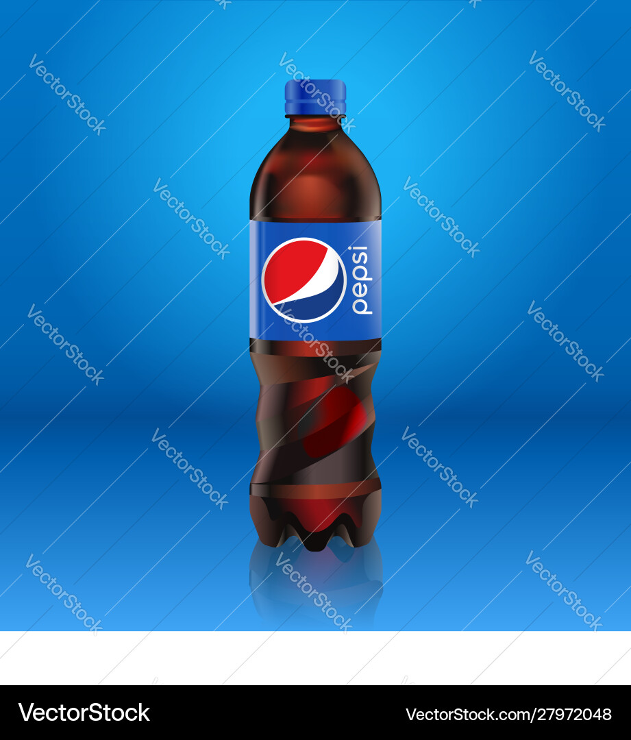 Realistic pepsi cola bottle mock up with blue Vector Image