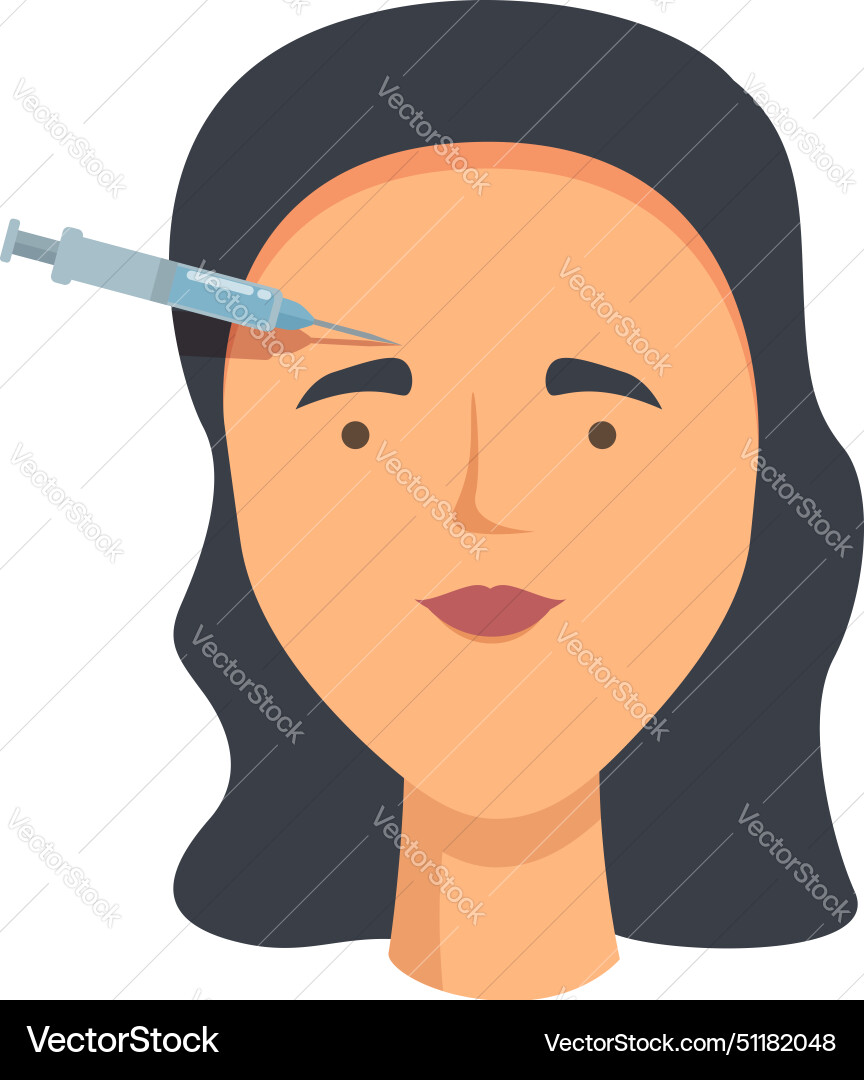 Vial botox injection face icon cartoon Royalty Free Vector