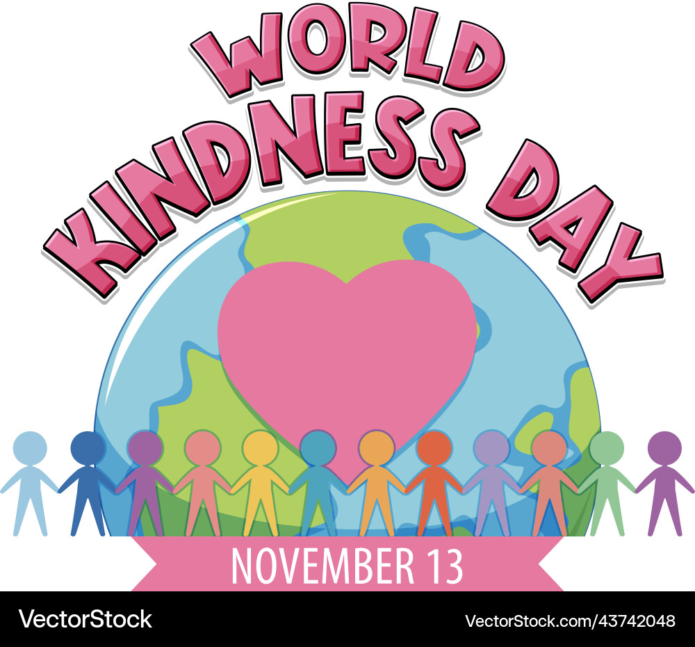 World kindness day logo concept Royalty Free Vector Image