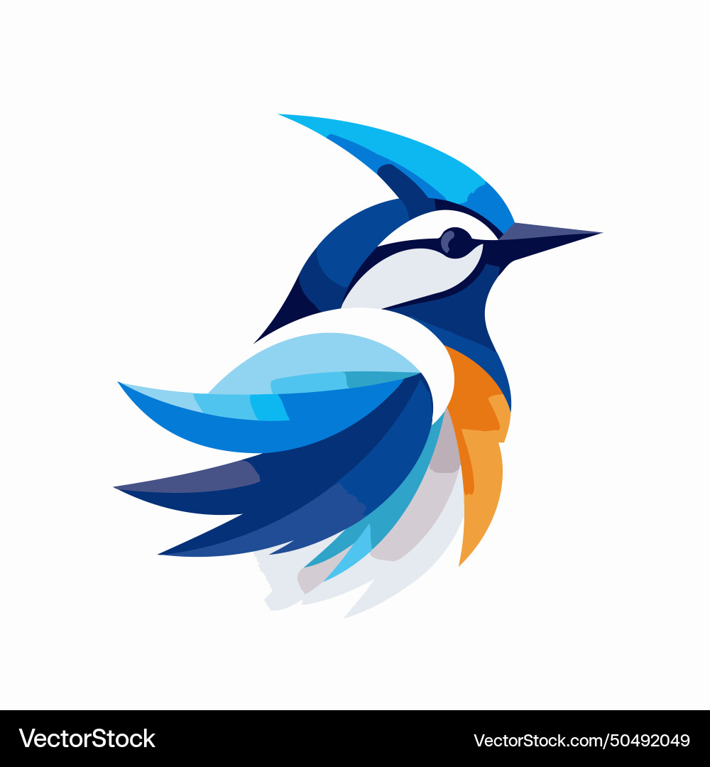 Blue jay bird logo isolated on a white background Vector Image