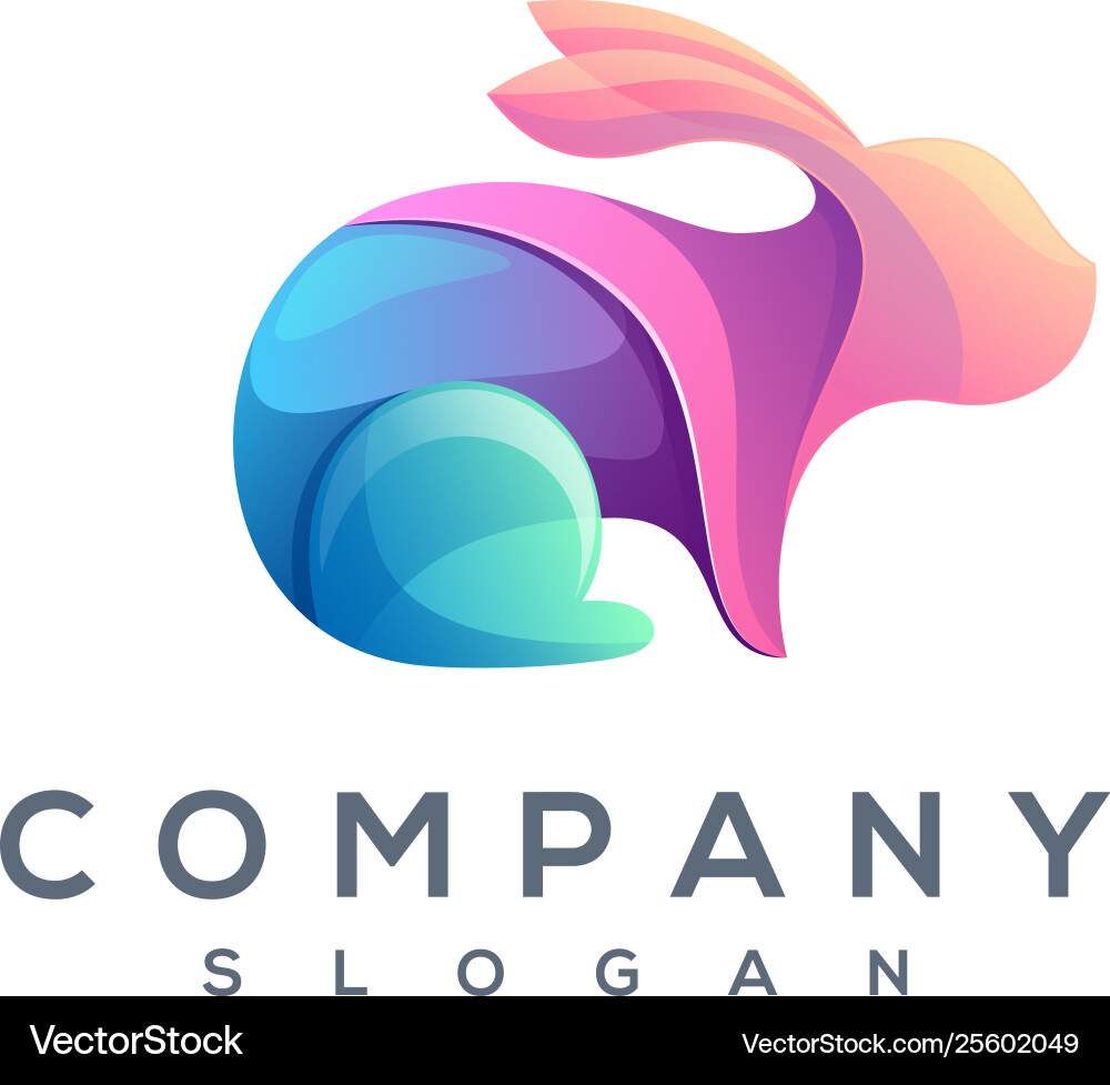 Colorful rabbit logo Royalty Free Vector Image