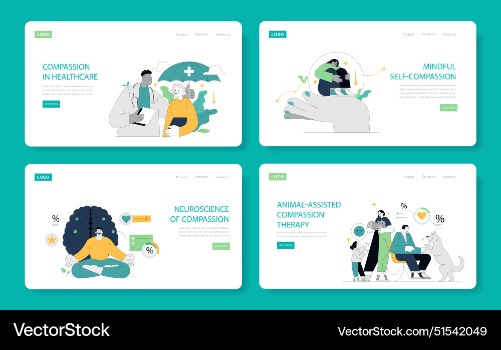 Compassion focused therapy flat Royalty Free Vector Image