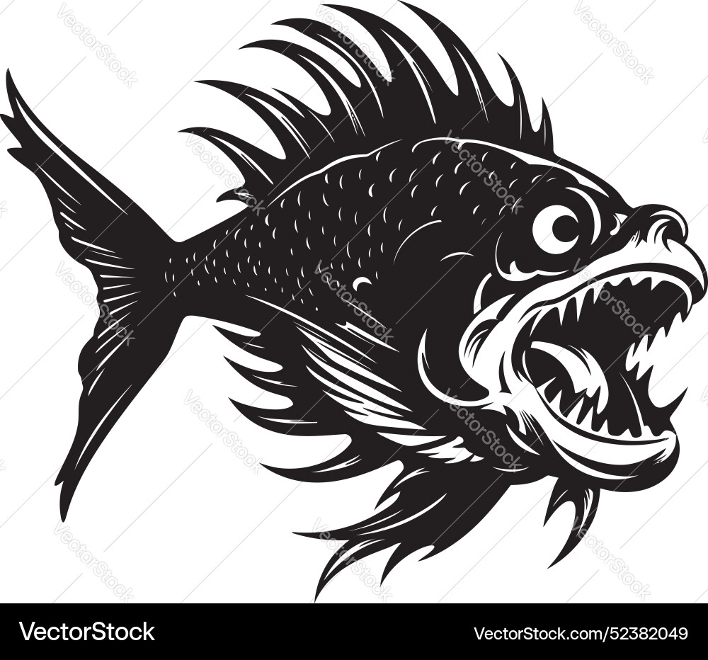 Devilish dive evil angler fish iconography Vector Image