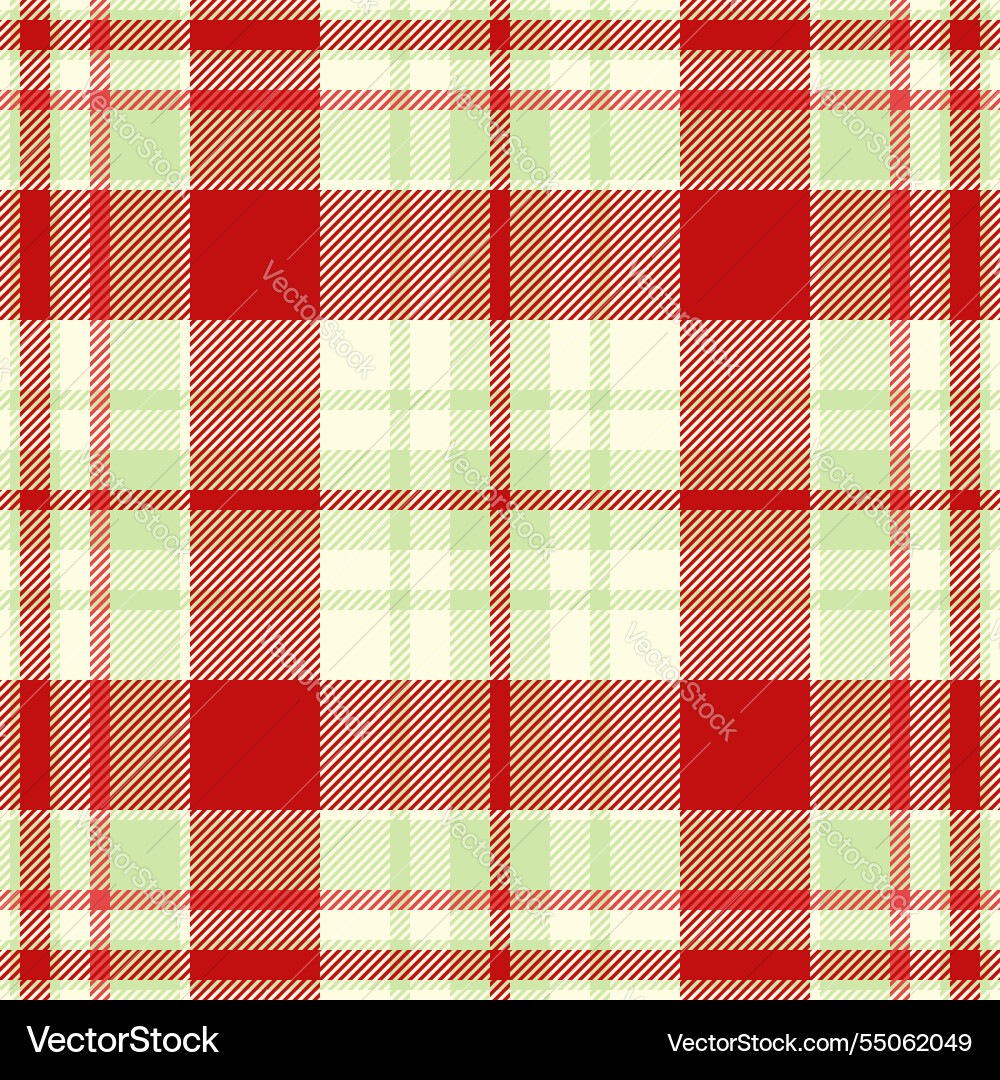 Elegant red cream and light green plaid pattern Vector Image