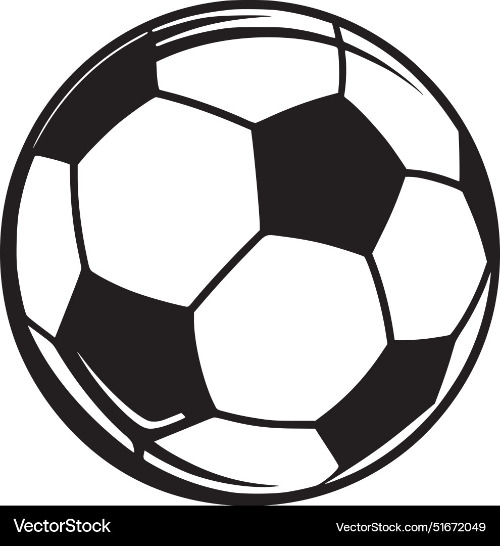 Football - black and white Royalty Free Vector Image