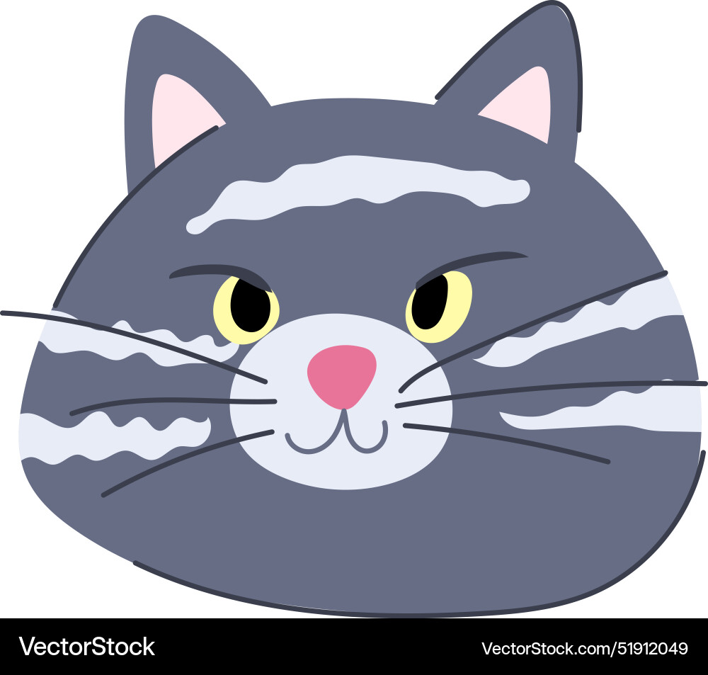 Funny cat face cartoon Royalty Free Vector Image