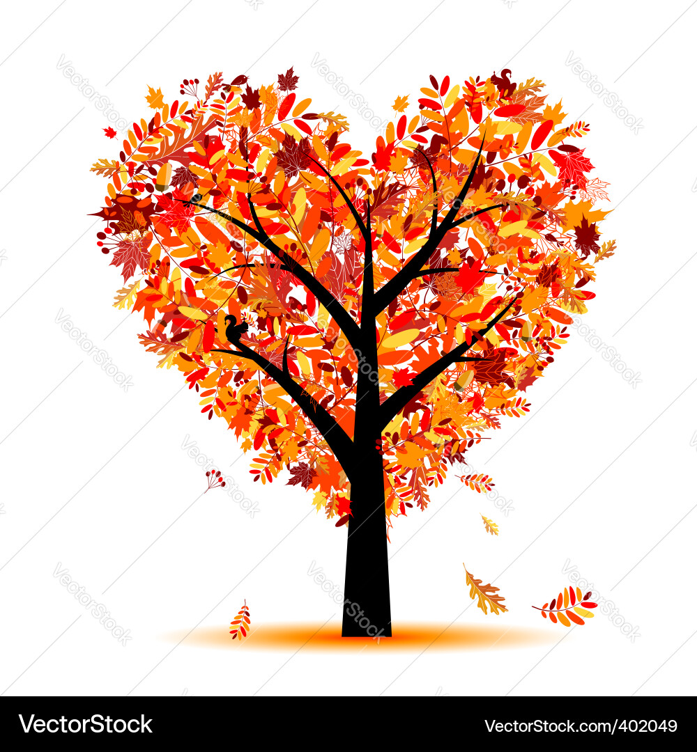 Heart shape tree Royalty Free Vector Image - VectorStock