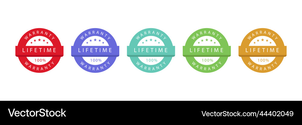 Lifetime warranty badge design Royalty Free Vector Image