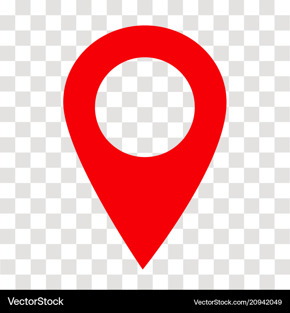 Location pin icon on transparent Royalty Free Vector Image