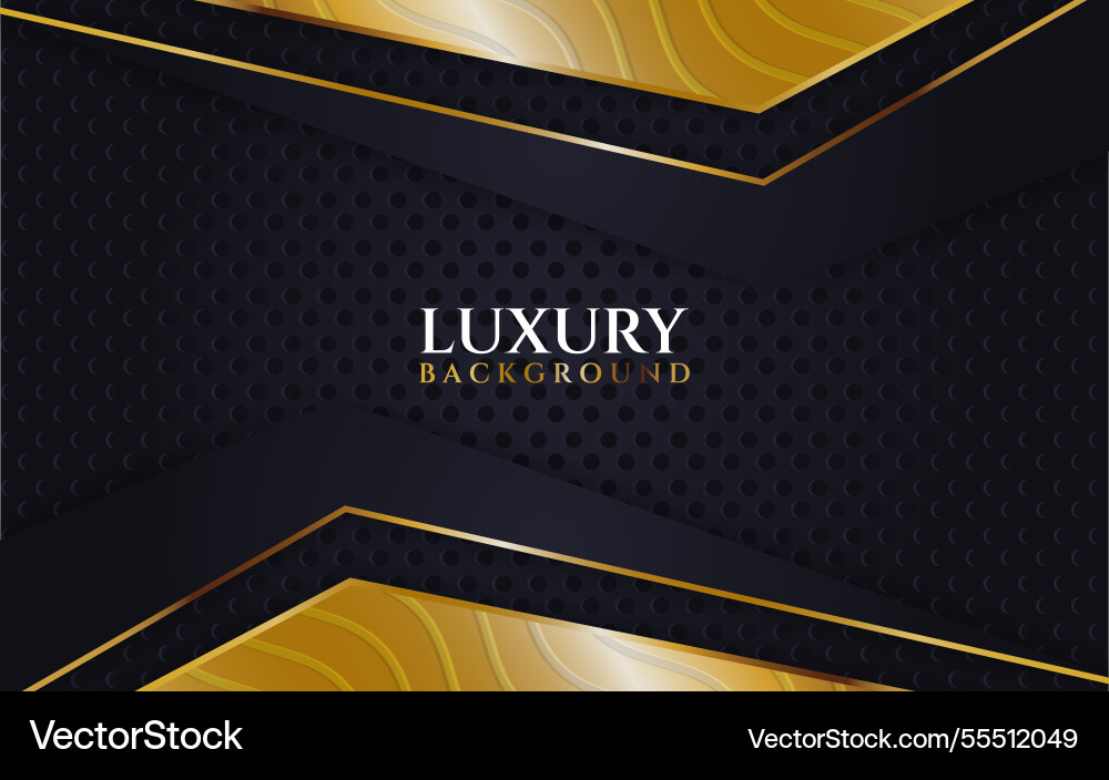 Luxurious dark background with line gold wave Vector Image