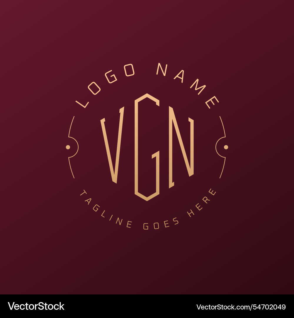 Luxury vgn logo design elegant letter Royalty Free Vector