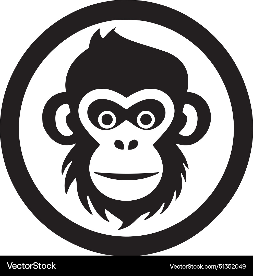 Monkey - minimalist and simple silhouette Vector Image