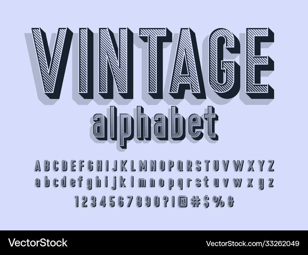 Retro font Royalty Free Vector Image - VectorStock