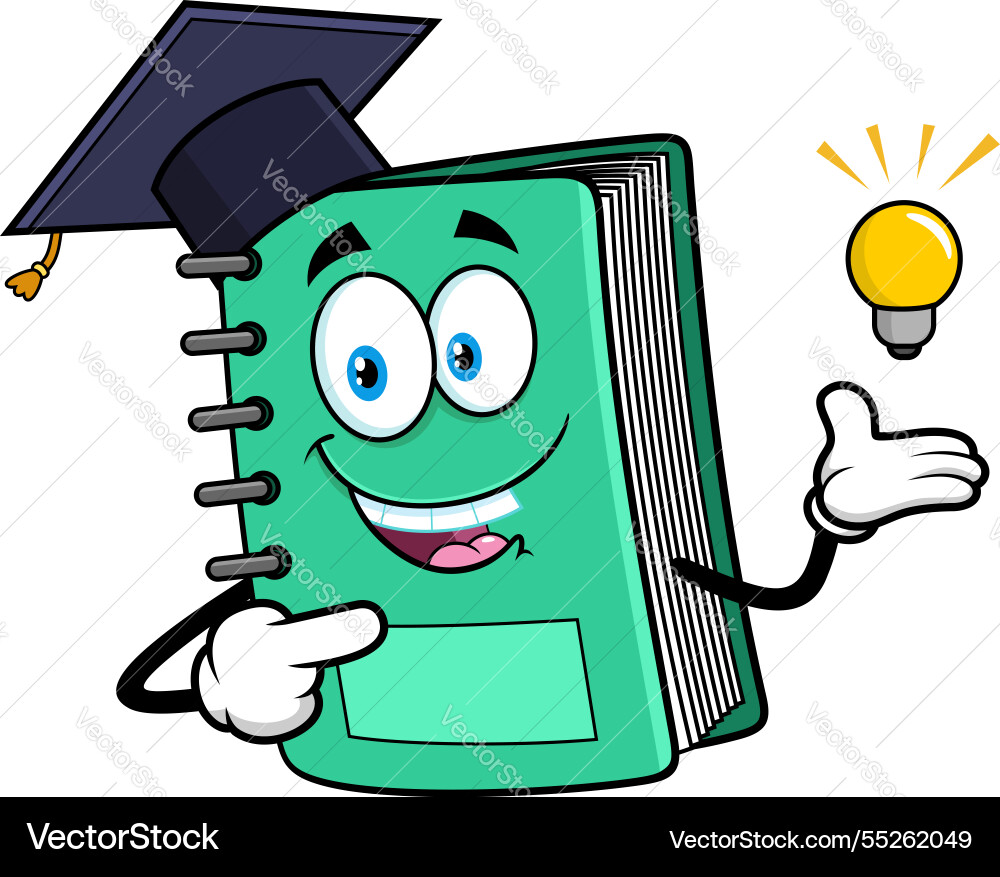 School textbook cartoon character Royalty Free Vector Image