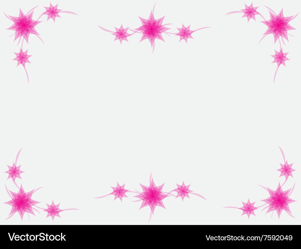 Simple pink floral frame Royalty Free Vector Image