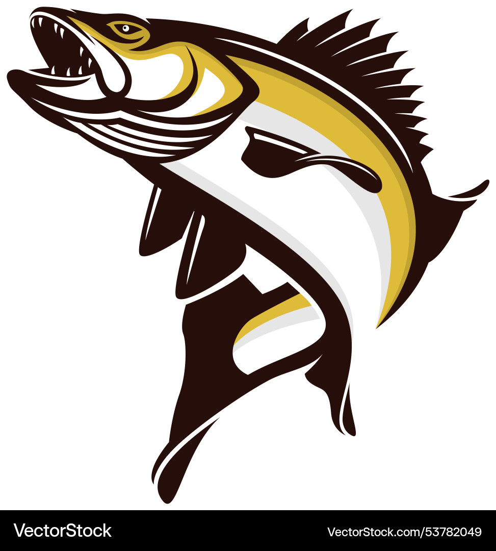 Walleye fishing logo image t s Royalty Free Vector Image