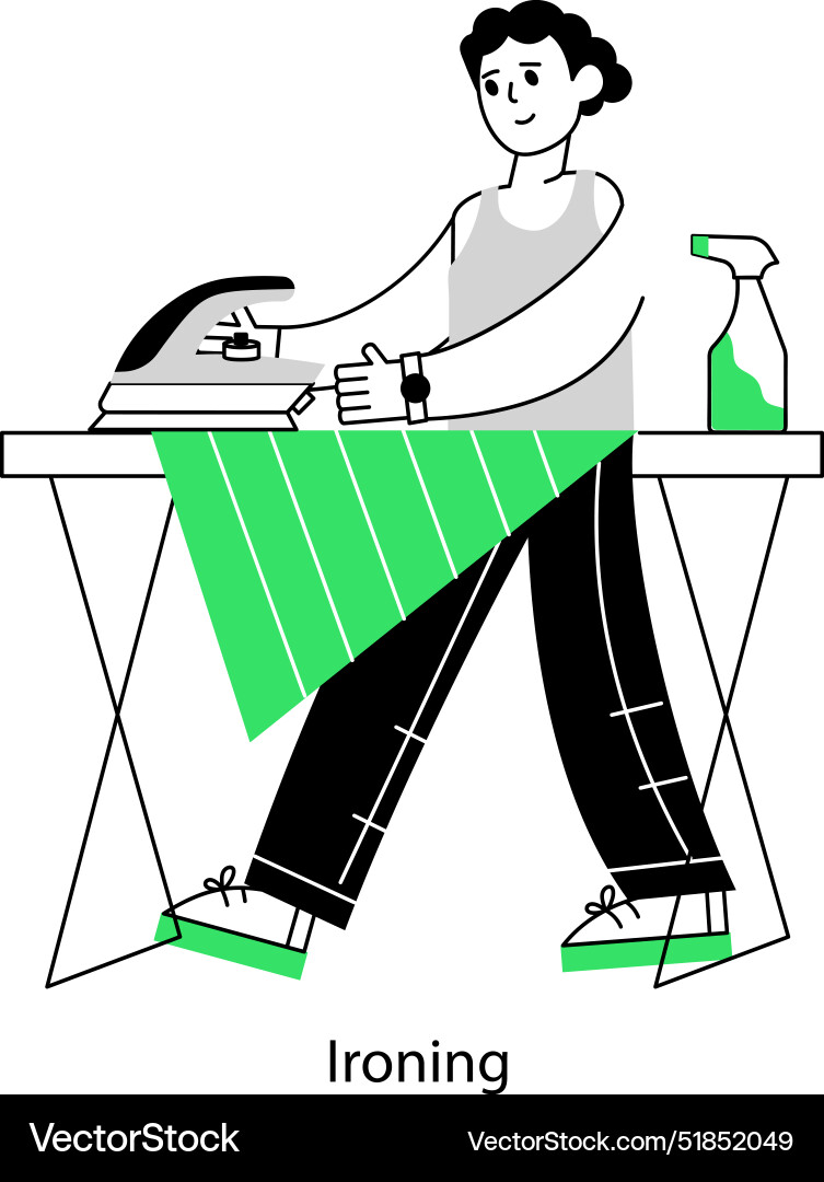Webtrendy outline mini of ironing Royalty Free Vector Image