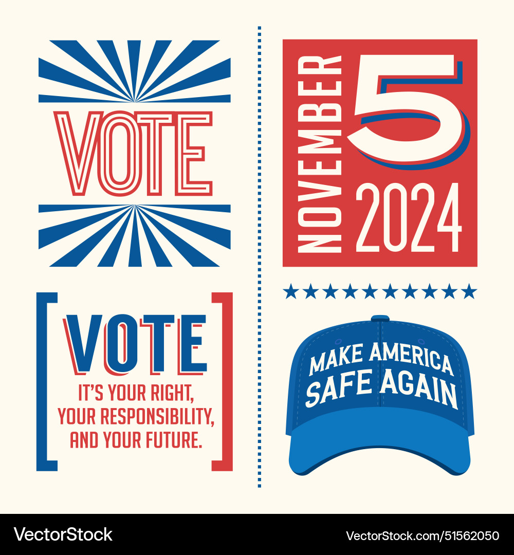 2024 usa election voter incentive graphics Vector Image