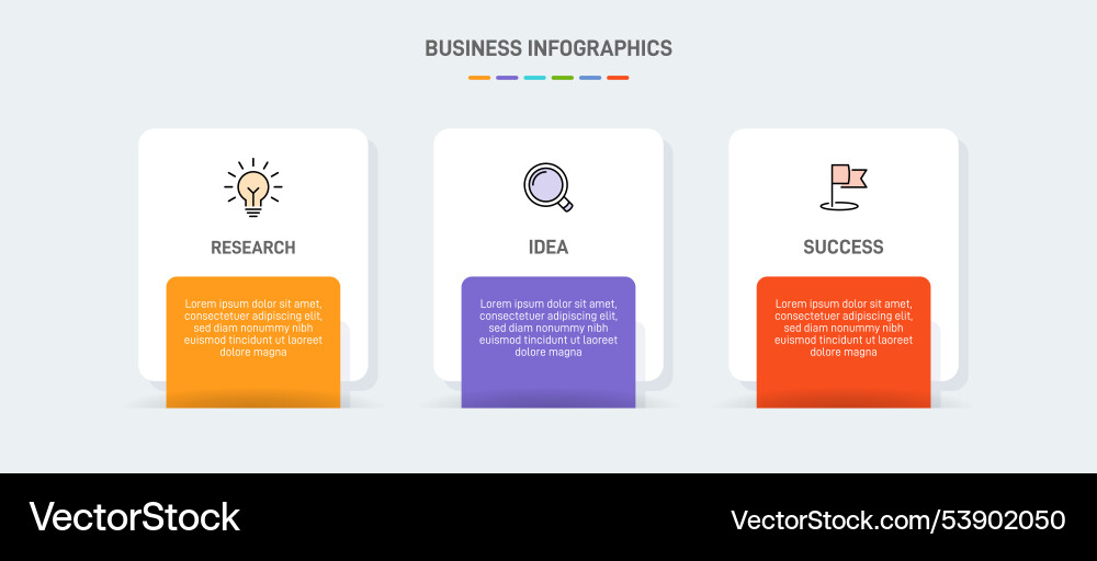 3 clean infographic design shaped elements Vector Image
