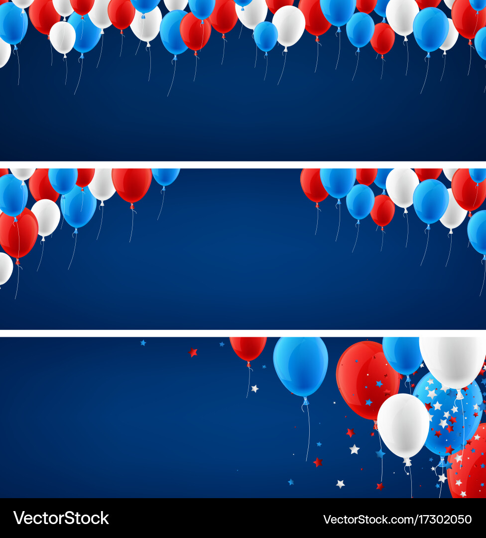 Festive Blue Banners with Balloons Royalty Free Vector Image