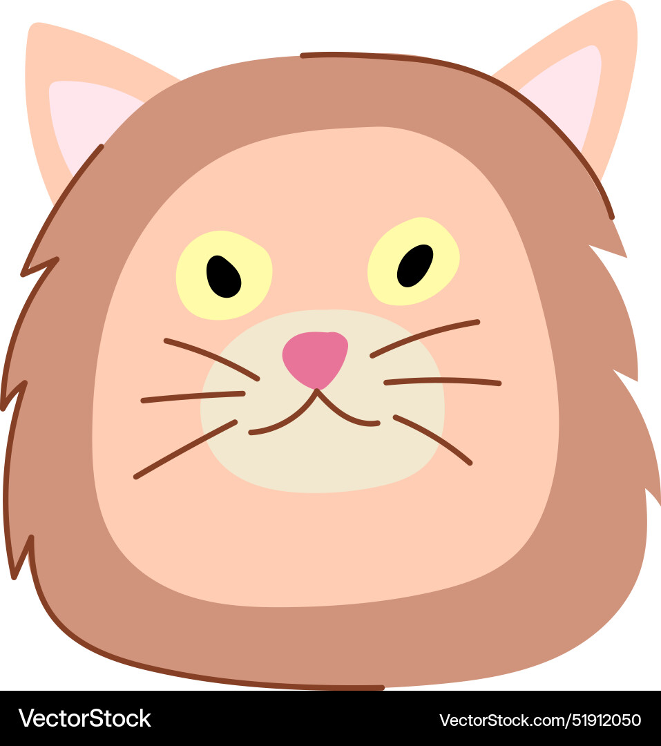 Head cat face cartoon Royalty Free Vector Image