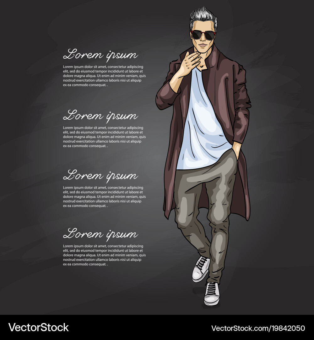 Man model Royalty Free Vector Image - VectorStock