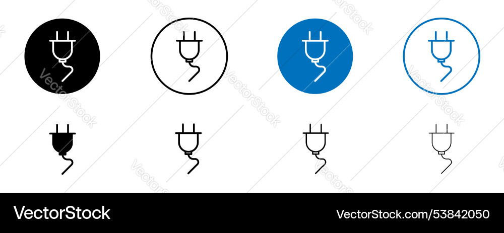 Plug icon set Royalty Free Vector Image - VectorStock