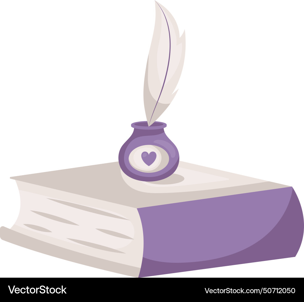 Poetry book with ink pen Royalty Free Vector Image