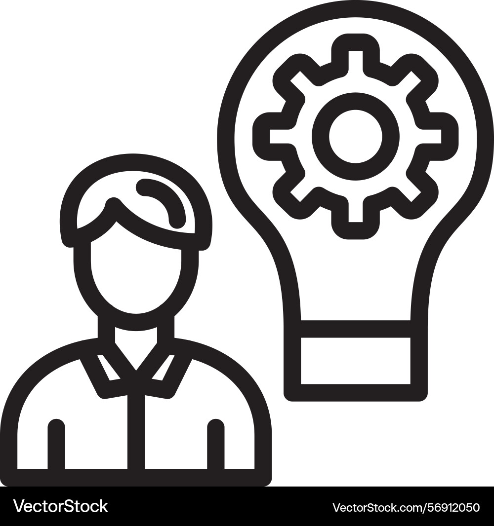 Skill development linear style icon design Vector Image