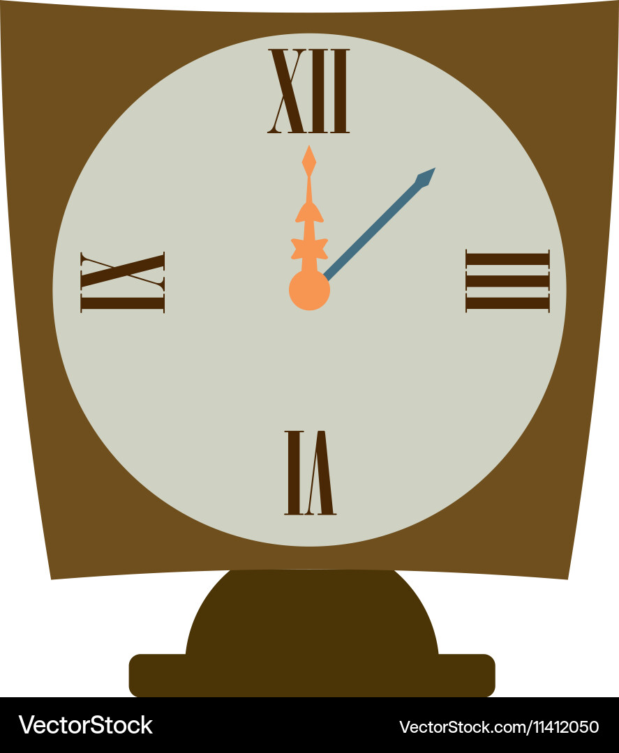 Wall clock retro isolated icon Royalty Free Vector Image