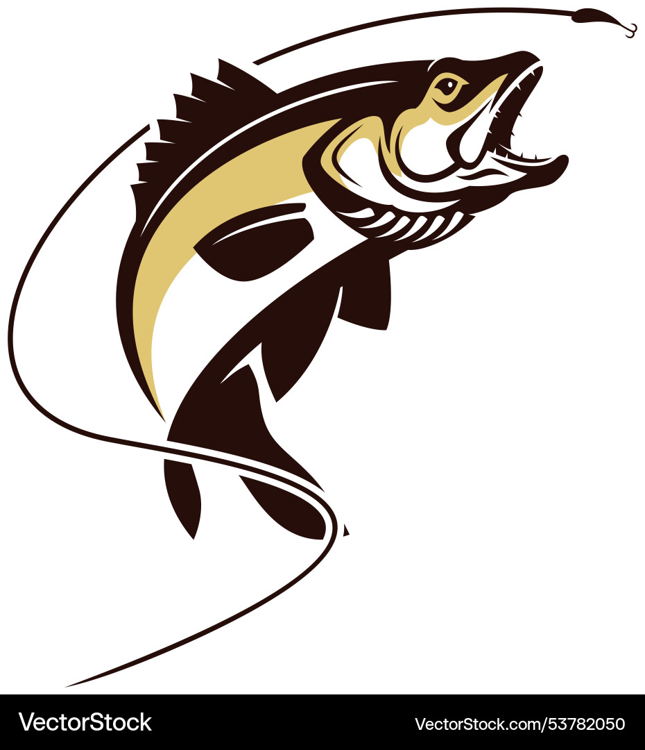 Walleye fishing logo image t s Royalty Free Vector Image