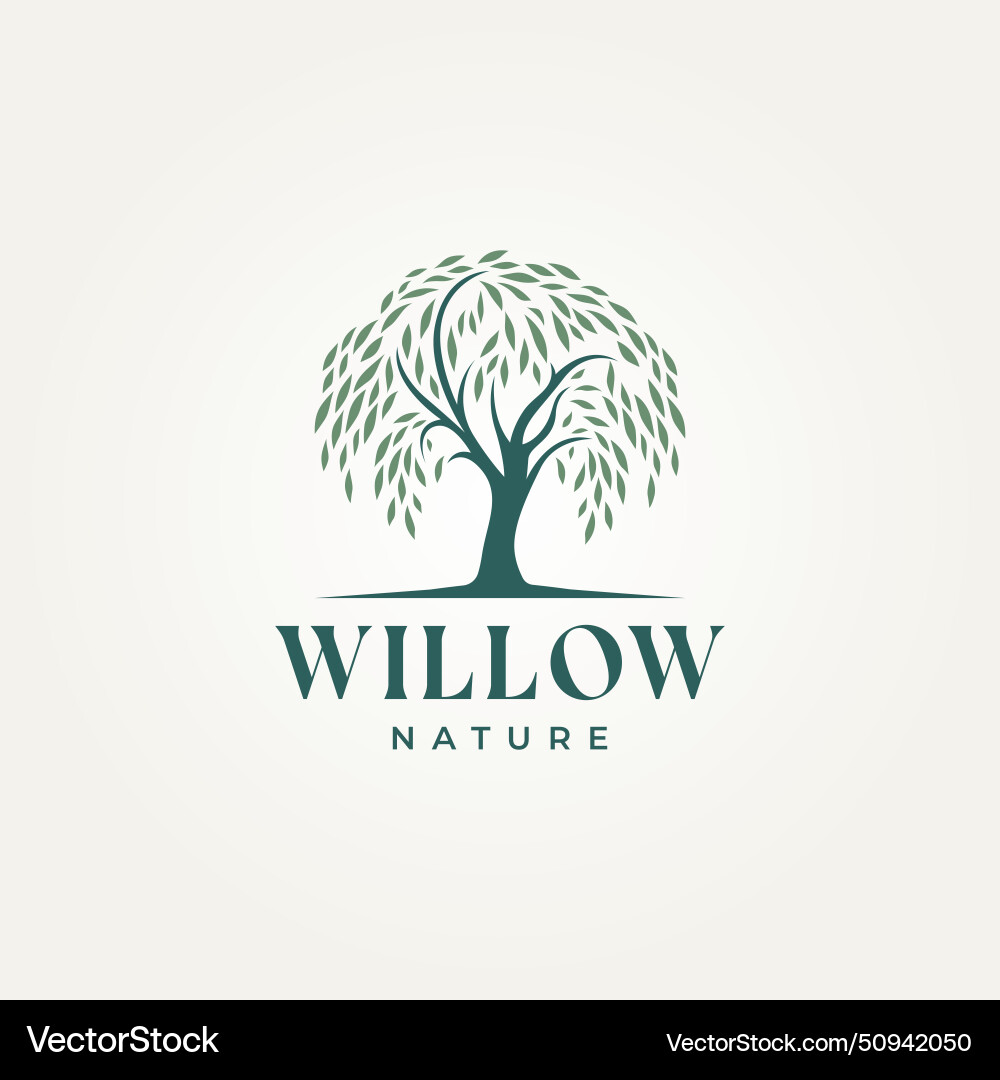 Willow tree nature icon logo design Royalty Free Vector